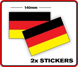 GERMAN COUNTRY GERMANY FLAG STICKER DECAL x2 BUMPER CAR WINDOW VINYL ...