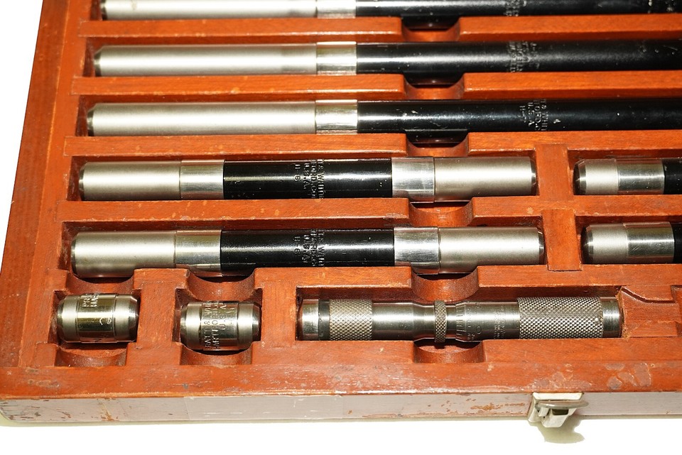 Pratt Whitney End Measures - Inside Micrometer Set - Vintage WW2 ...