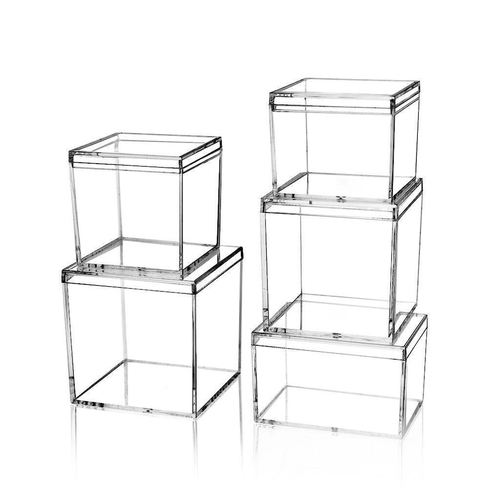 Acrylic Boxes Clear Acrylic Cube Small Square Storage Box Lid> with ...