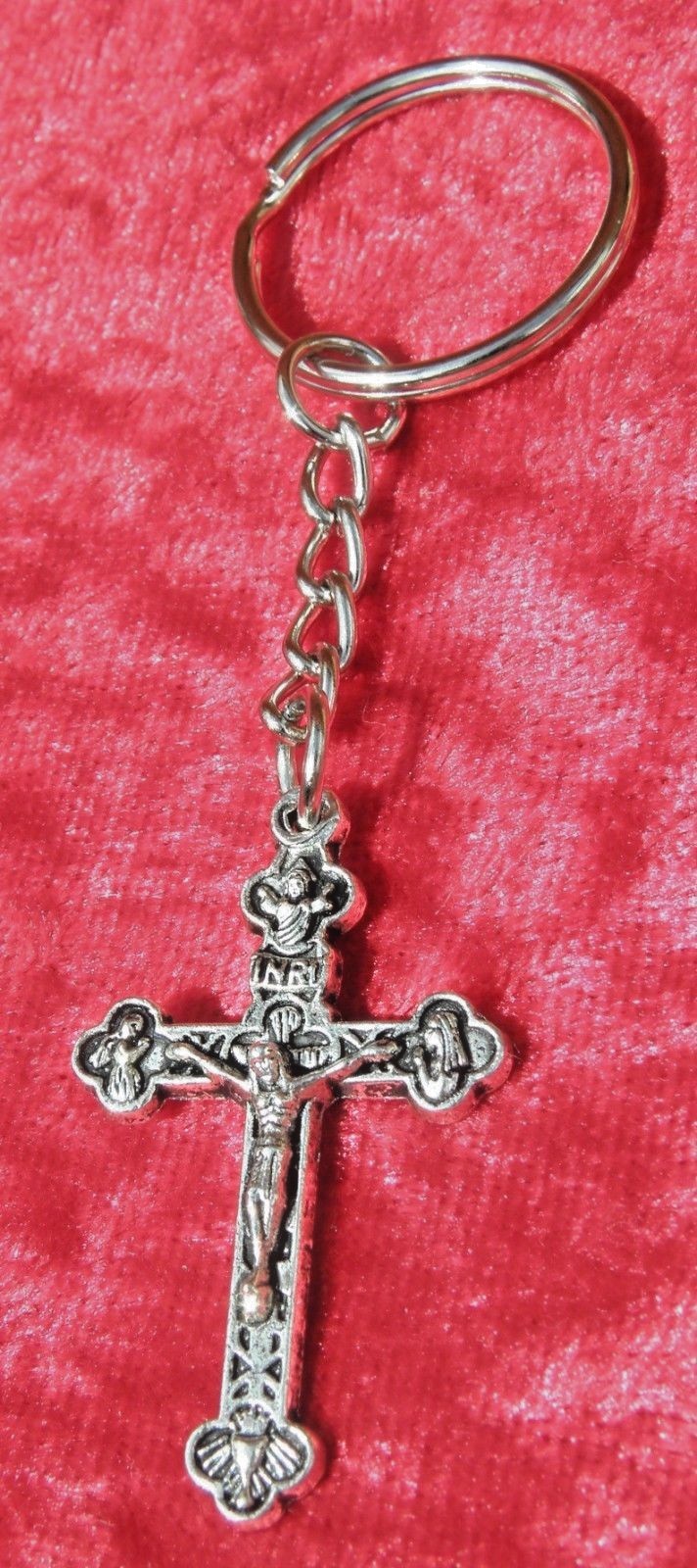 20 PCS x Cross Crucifix Jesus Keyring Holy Religious Key Rings Catholic ...