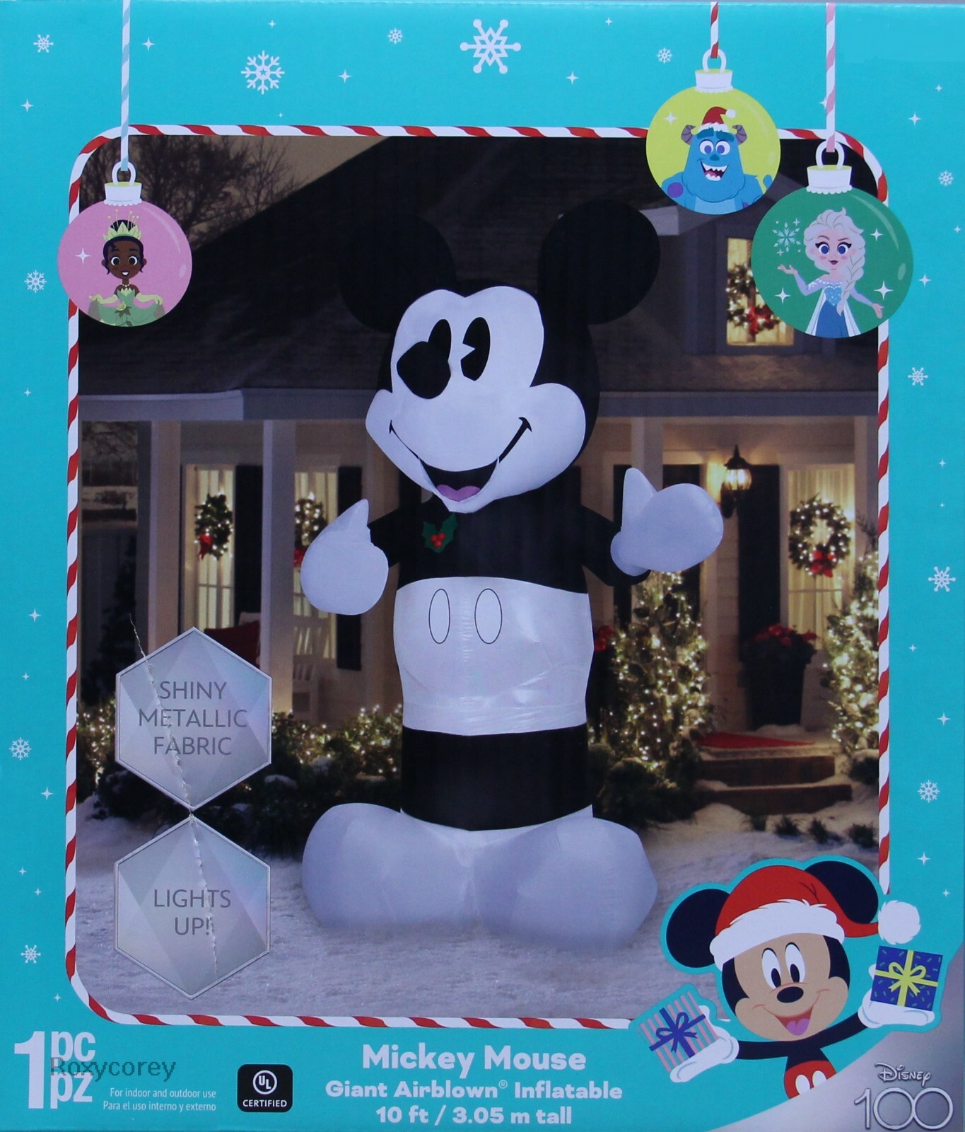 Disney 100 Christmas 10 ft Tall Giant Mickey Mouse Airblown Inflatable ...