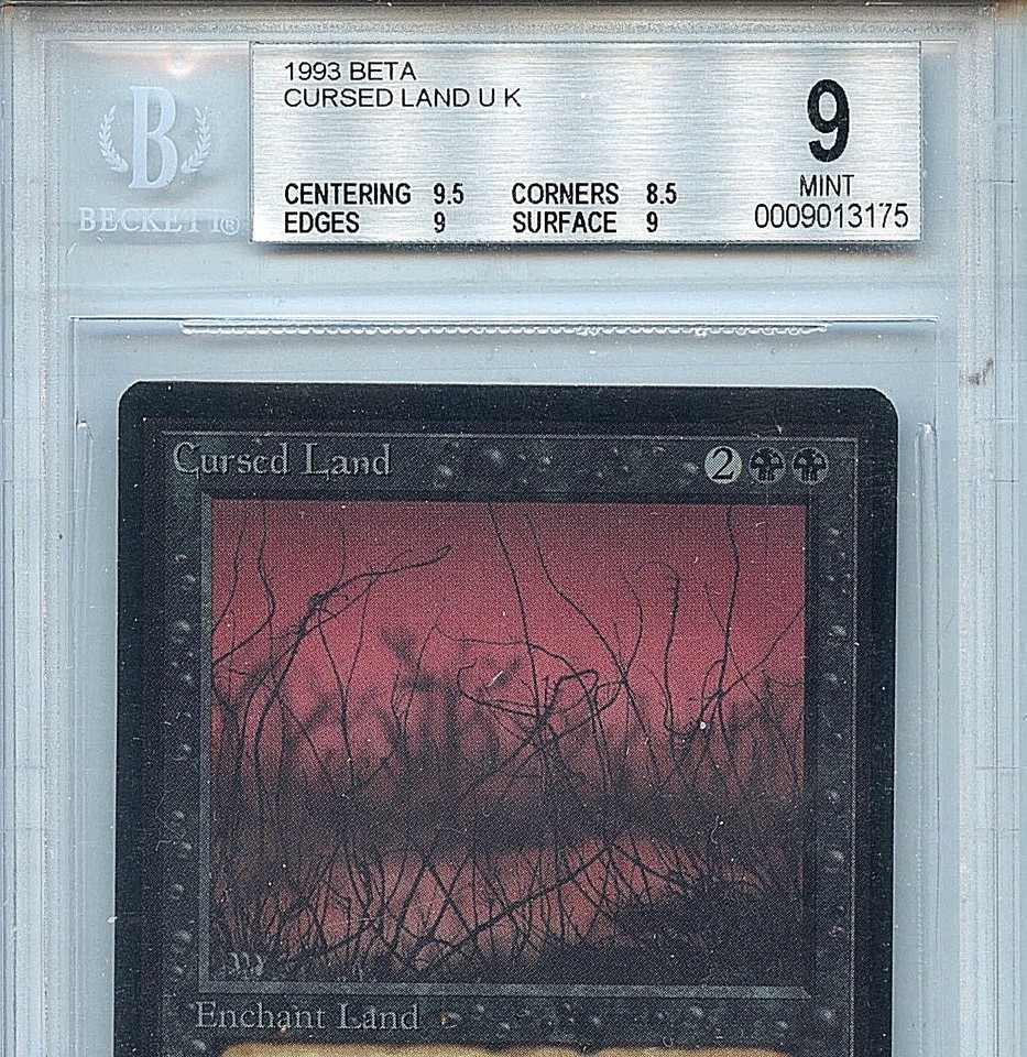 MTG Beta Cursed Land BGS Graded 9.0 Mint Magic WOTC Card amricons 3175 ...