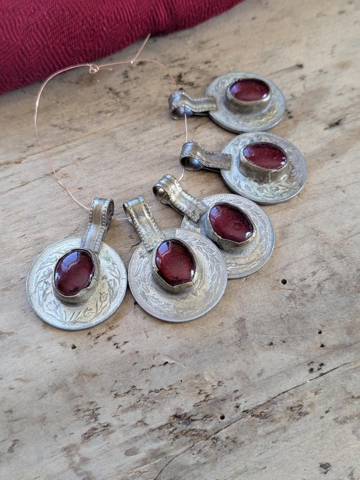 Kuchi Tribal Coin Pendants Kochi Adornment Red 5x (20076) | eBay