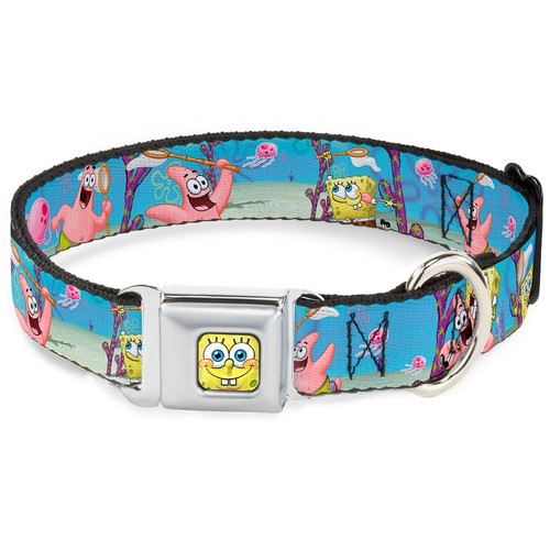Dog Collar SQA-Sponge Bob 3-D Face CLOSE-UP Full Color SpongeBob & P ...