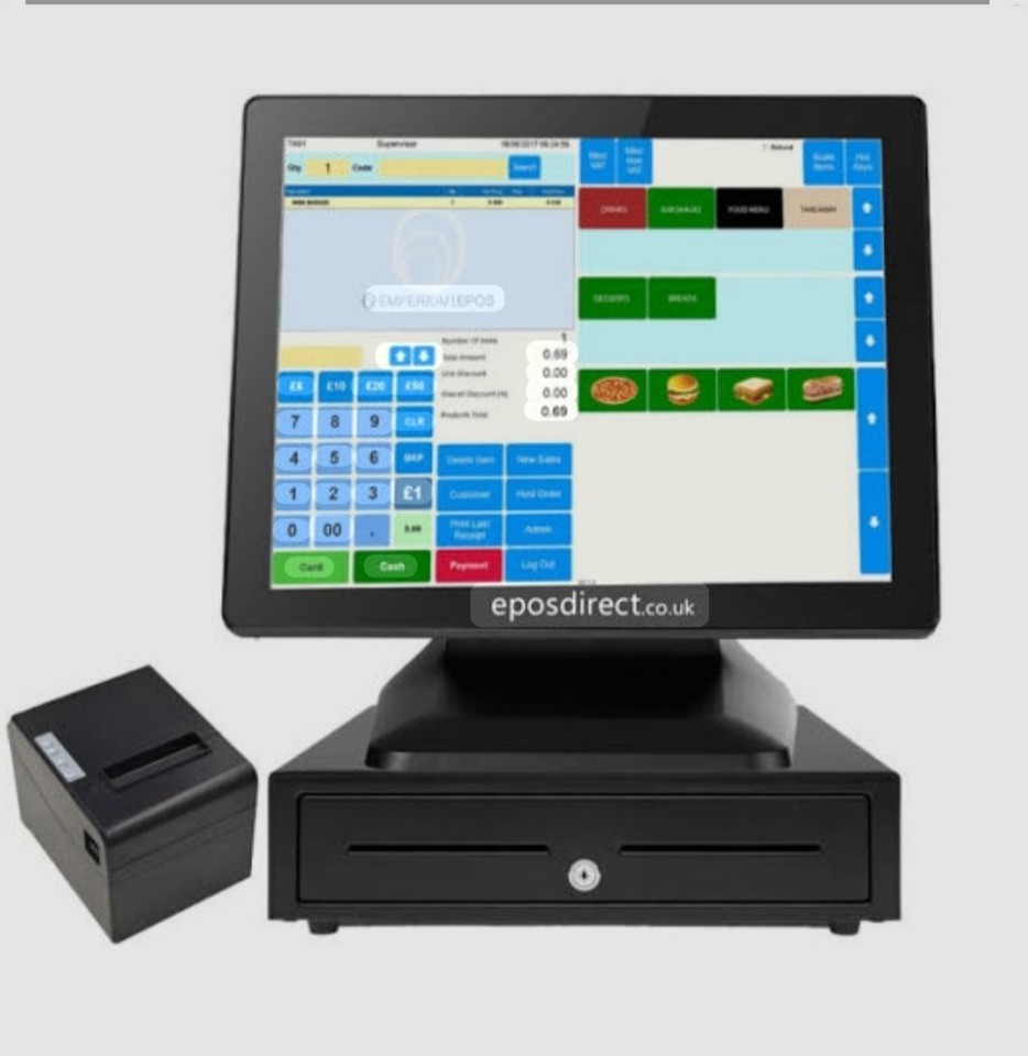 Epos Direct BUNDLE- Touch Screen*Cashier Draw*Receipt Printer*Keyboard ...