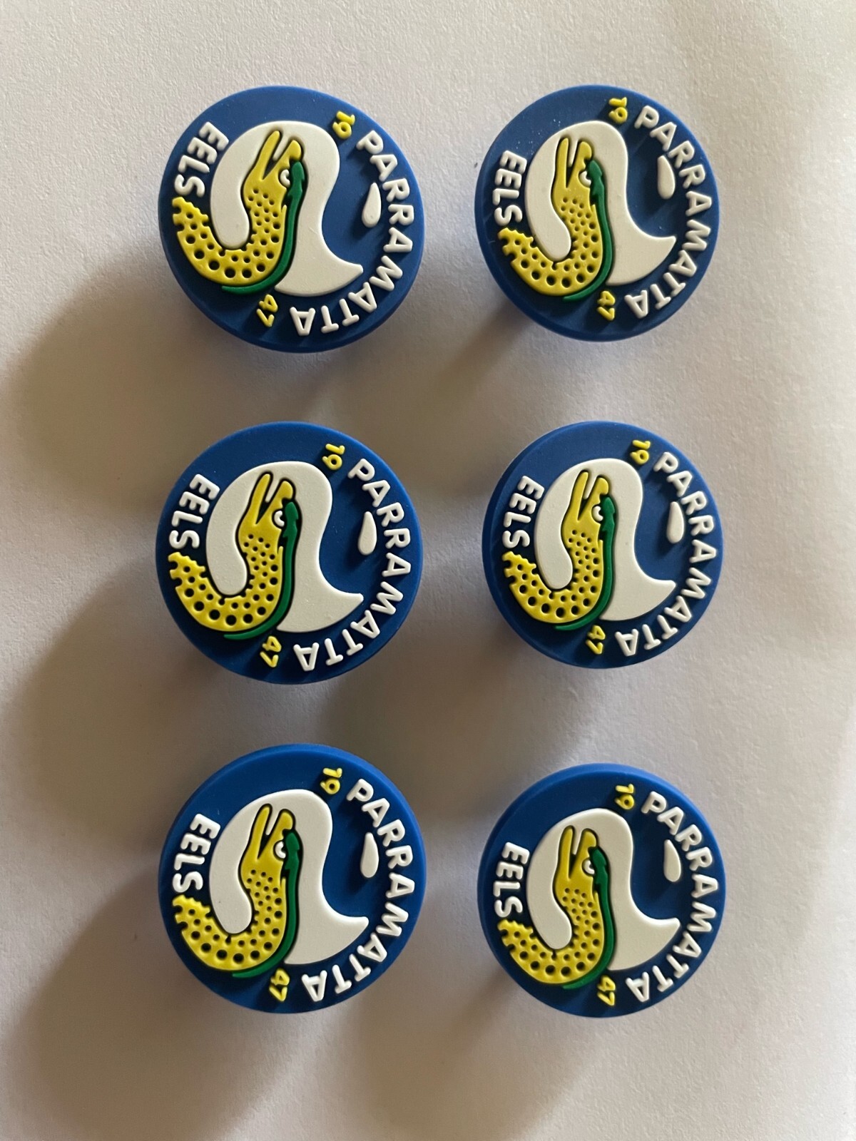 6 x SPORT SHOE CHARMS for CROCS & Jibbits NRL Rugby League Football ...