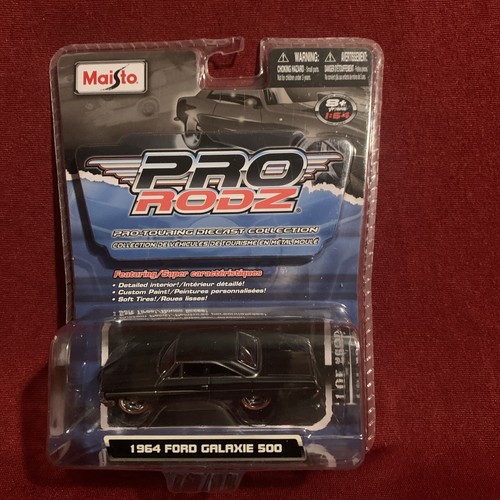 MAISTO PRO RODZ 1954 Ford Galaxie 500 Red Tires Flat Black | eBay