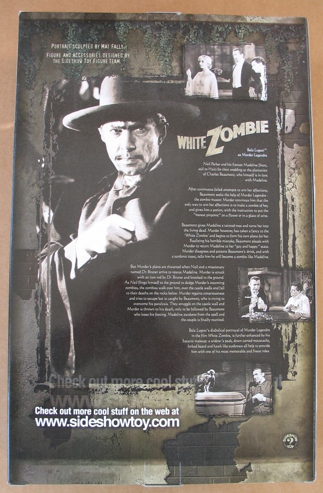 WHITE ZOMBIE, Sideshow Toys 12" Figure, Bela Lugosi as Murder Legendre ...
