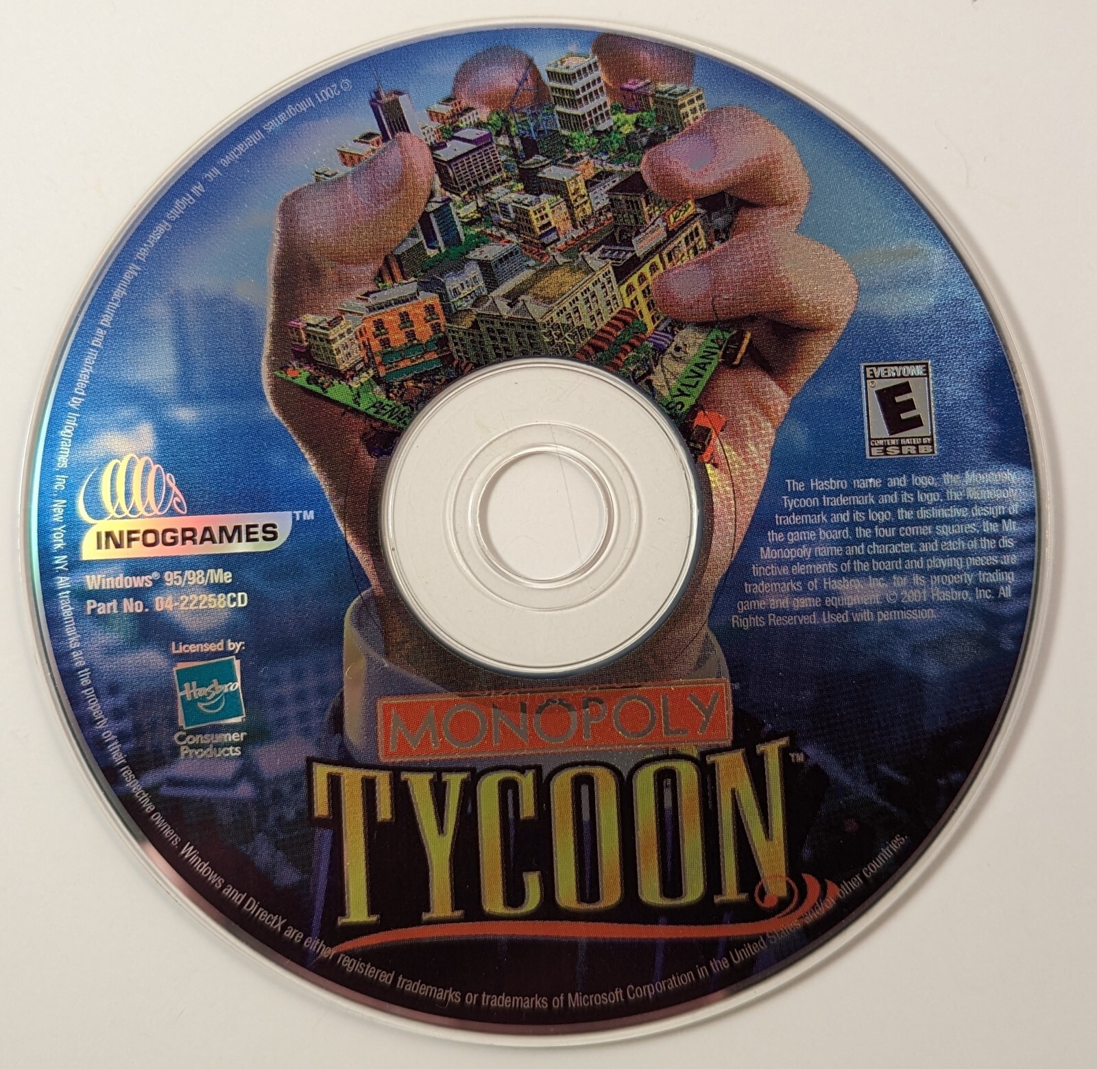 Monopoly Tycoon CD-ROM (PC, Windows 95/98/Me, 2001) Infogrames - DISC ...