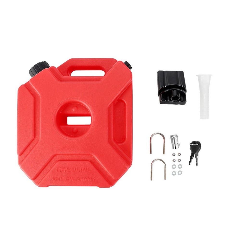 5L Gas Fuel Tank Gas Can Oil Storage Can For ATV UTV Gokart Motorcycle ...