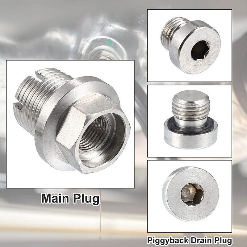 ⭐M12.1-1.5 x 15mm Oversize Piggyback Oil Drain Plug Self Oil Kit for ...