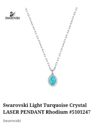 Swarovski Light Turquoise Crystal Laser Pendant 5101247. $80.00 Retail ...