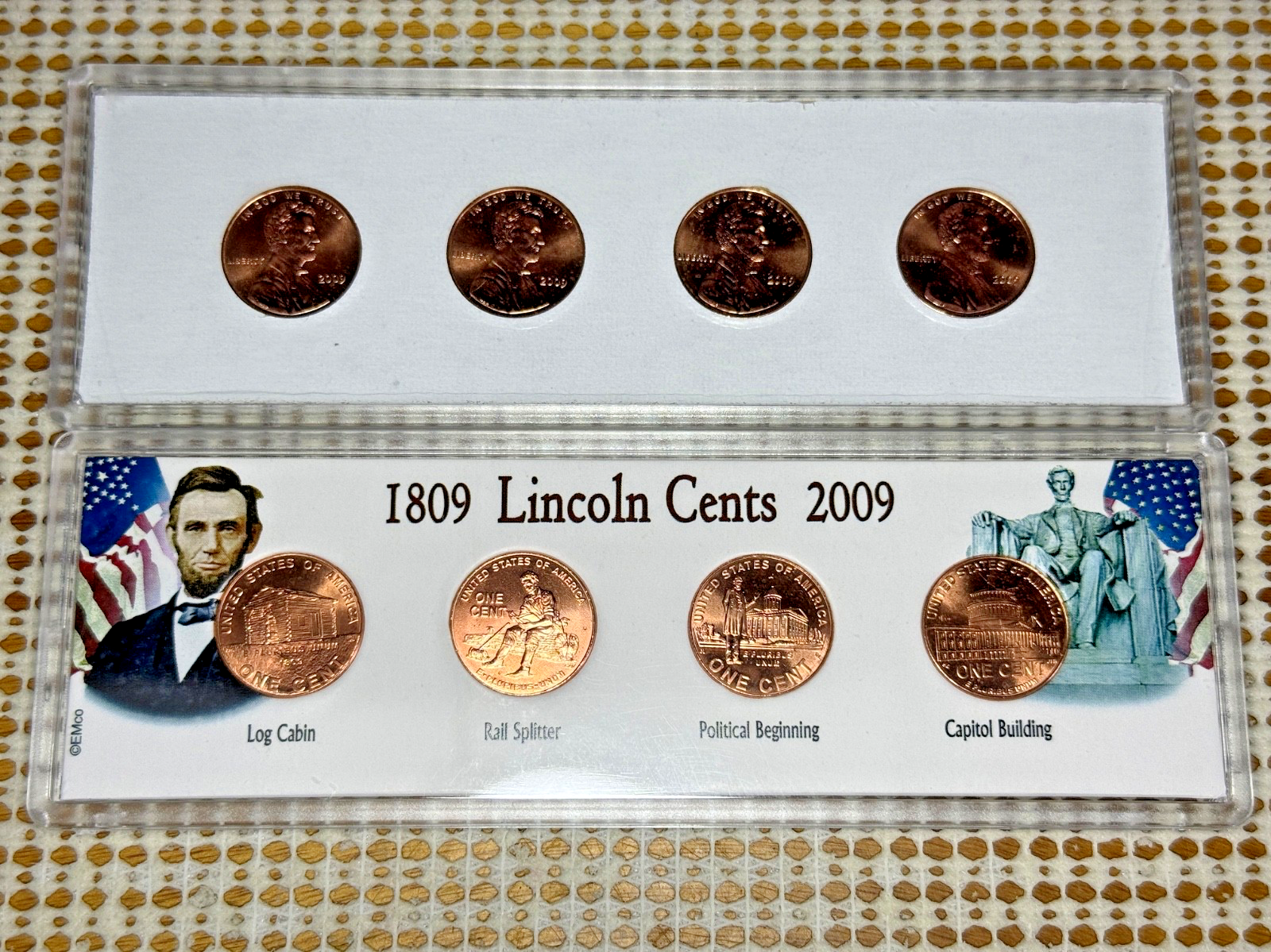 2009 Bicentennial Penny Set • 4 Hole Snap-Tite Coin Holder • Bright New ...