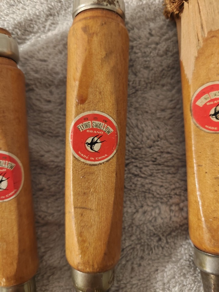 Lot of (6) Antique Vintage Swallow Brand Woodworking Tools - Chisels ...
