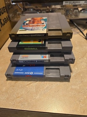 Nes Lot Of 4,John Elway Quarterback, Baseball,California Games,Robo ...