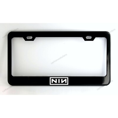 NIN Black License Plate Frame, Custom Made of Powder Coated Metal | eBay