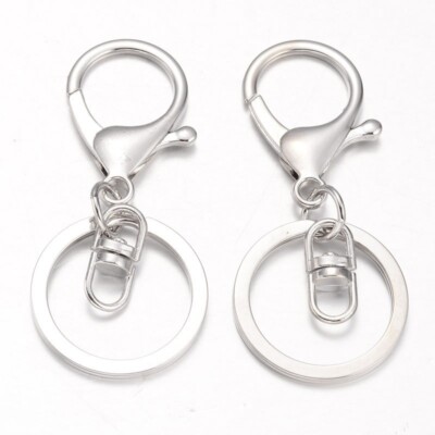 Split Key Ring Findings Platinum with Alloy Lobster Claw Clasp ...