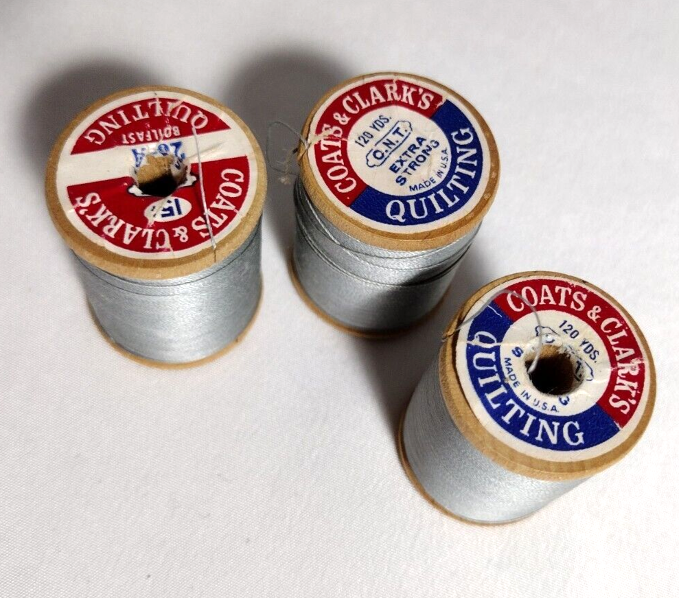 3 Coats & Clarks O.N.T. Extra Strong Quilting Thread Vintage Blue ...
