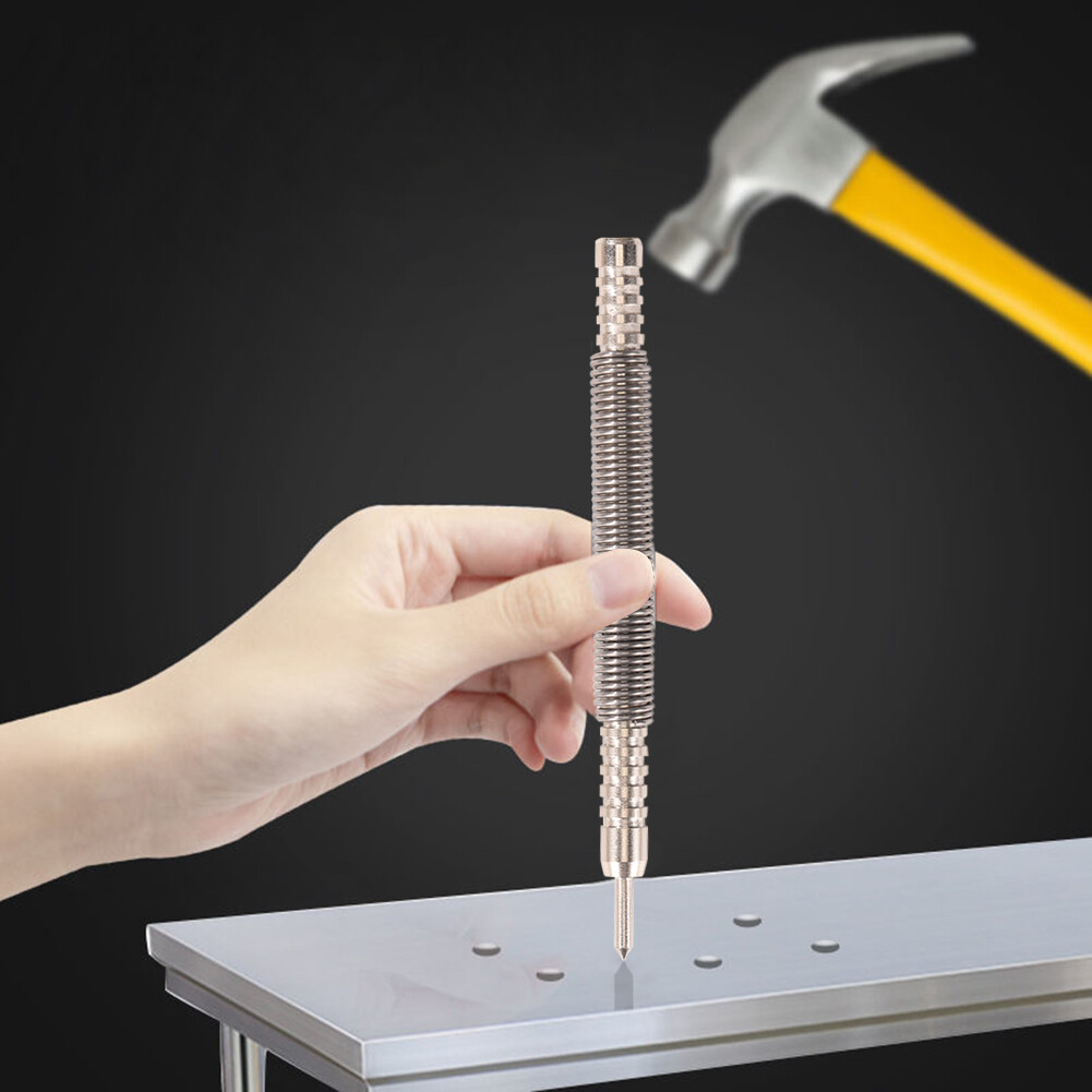 Spring Tool Hammerless Single Ended Center Punch Spring Loaded Metal ...