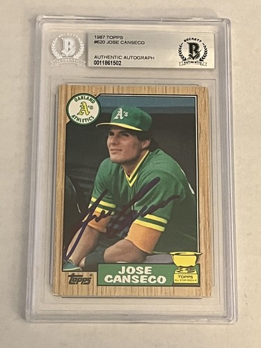 Jose Canseco 1987 Topps Autographed Auto #620 Card BGS Certified All ...