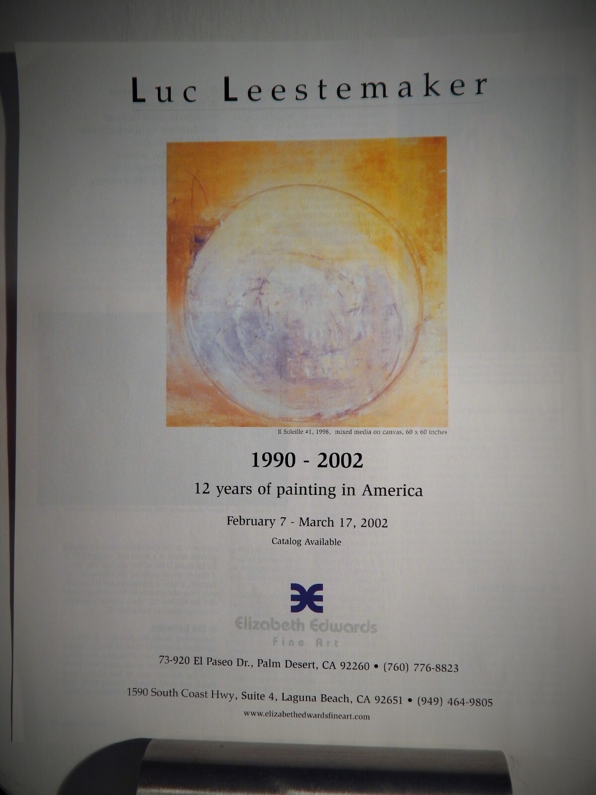 LUC LEESTEMAKER ART PIECE VTG ORIG 2002 ADVERTISEMENT | eBay