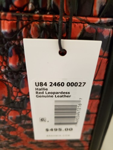 NWT Brahmin 'Exclusive' HALLIE RED LEOPARDESS Satchel Red/Black Animal ...
