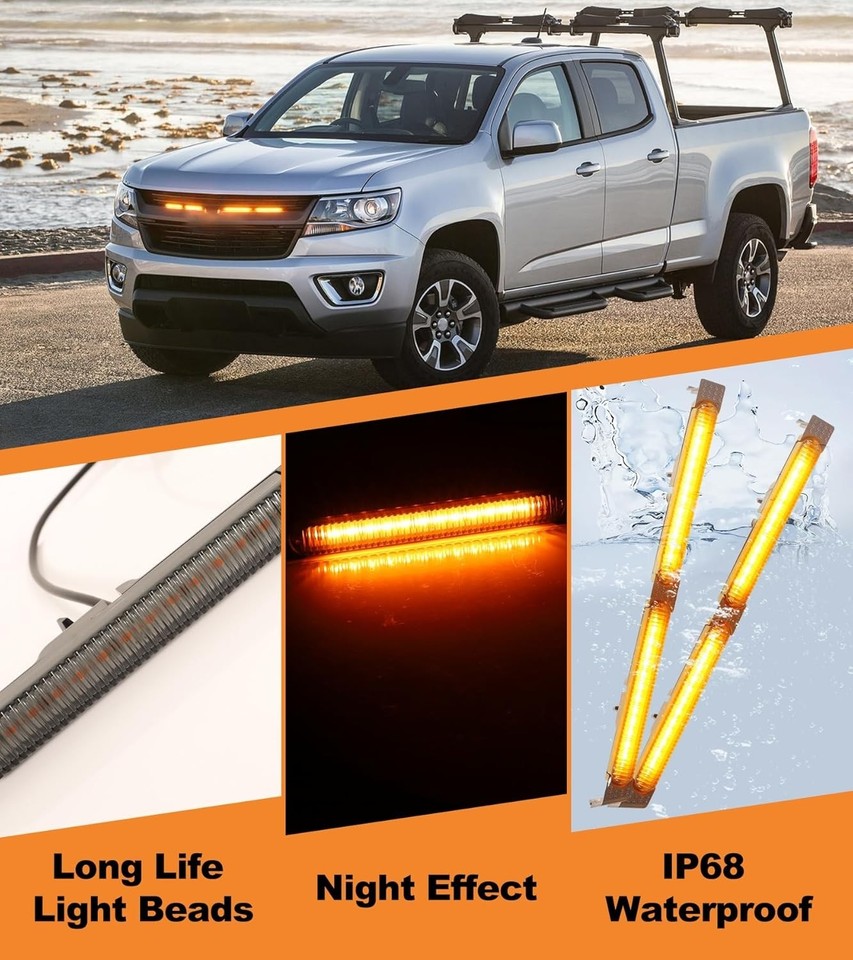 LED Front Bumper Grill Lights for 2015-2020 Chevy Colorado Z71 WT LT ...