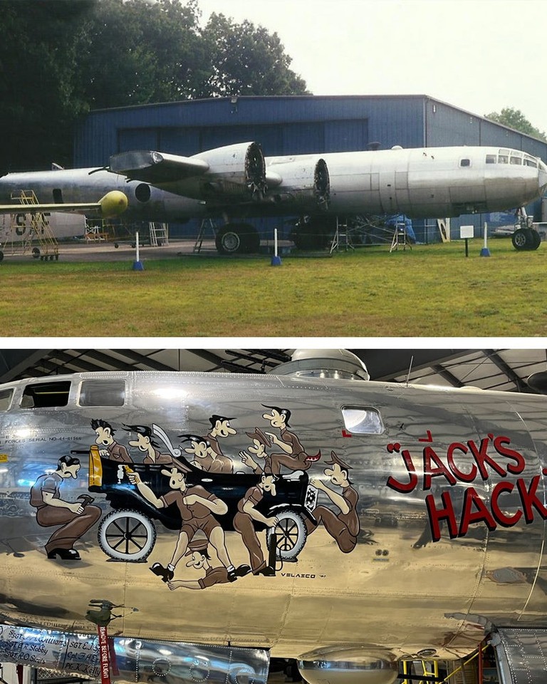 USAF Boeing B-29A Jack's Hack 44-61975 Green Metal Aluminum Plane Skin ...
