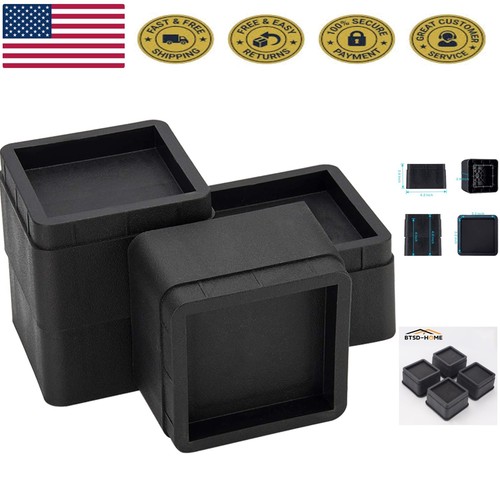 Heavy-Duty 2 & 4 Inch Bed Risers - Stackable Furniture Elevation Blocks ...