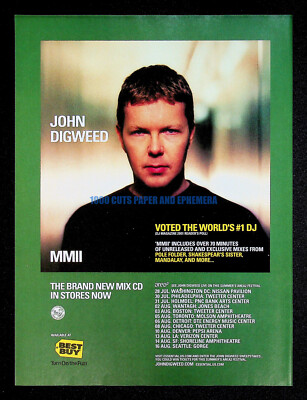 John Digweed MMII Best Buy 2002 Trade Print Magazine Ad Poster ADVERT ...