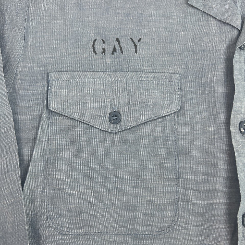 US Navy Chambray Shirt Mens Large Seafarer Vintage Sailor Gay LGBT ...