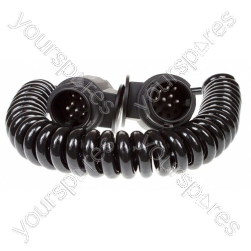 Maypole MP5891 8 Pin Plugs Curly Connecting Lead - Black for sale ...