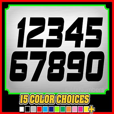Dirt Bike Number Stickers Set Plate Decals Motocross Go Kart ATV UTV MX ...