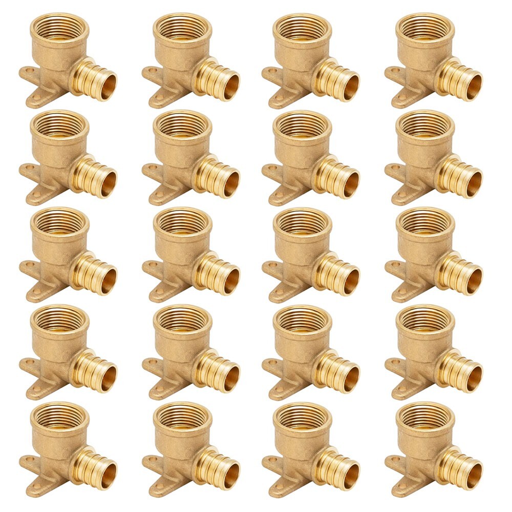 20 Pack 3/4" PEX x 3/4" Female Drop Ear Elbow Shower Head Crimp Brass ...