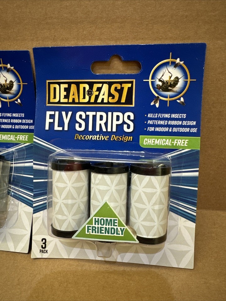 2 x Deadfast Window Fly Strips Insect Bug Catcher Trap Strip Sticky 6 ...