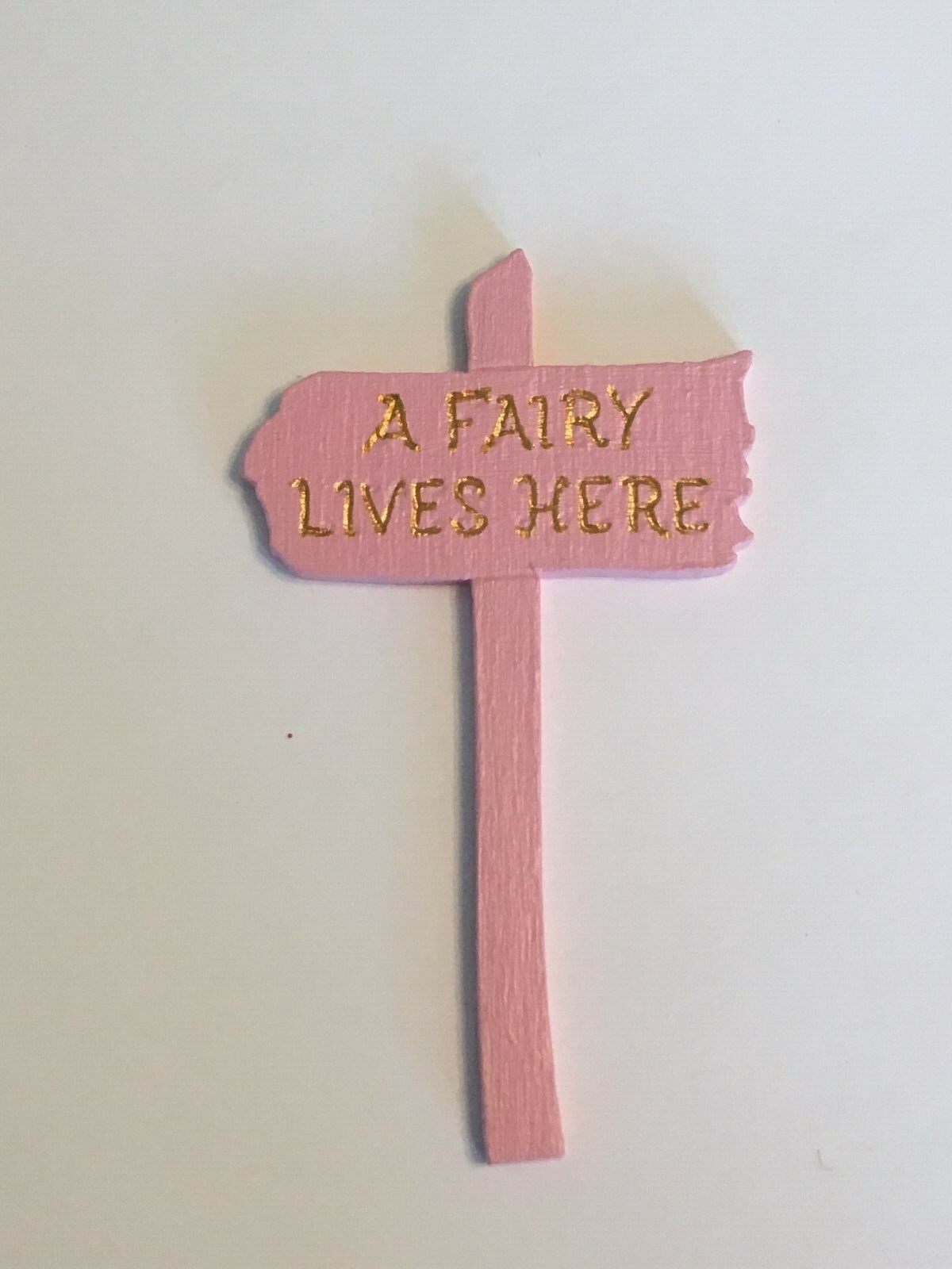 Wooden A FAIRY LIVES HERE Sign Post - Fairy Door Accessory - Fairy ...
