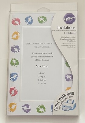 Wilton 24 PC BABY ANNOUNCEMENT or BABY SHOWER INVITATION KITS - You ...