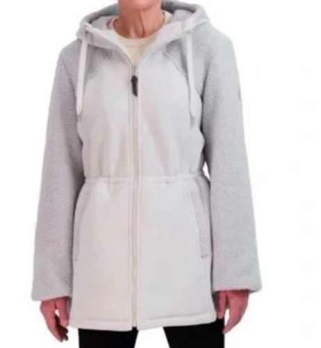 1 Madison Expedition Jacket Women S Gray Fleece Hooded Full Zip Anorak ...