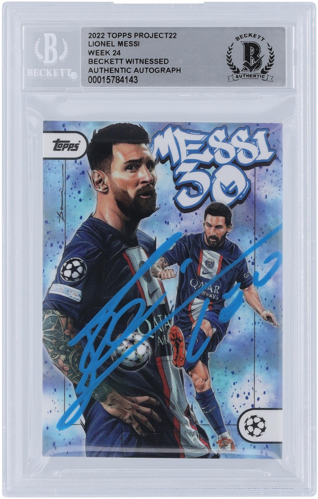 Lionel Messi Autographed Signed Paris Saint-Germain (Psg) 2022 Topps ...