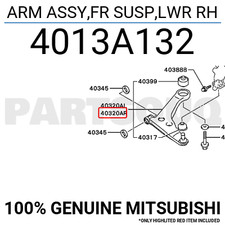 4013A492 Genuine Mitsubishi ARM ASSY FR SUSP LWR RH for sale online | eBay
