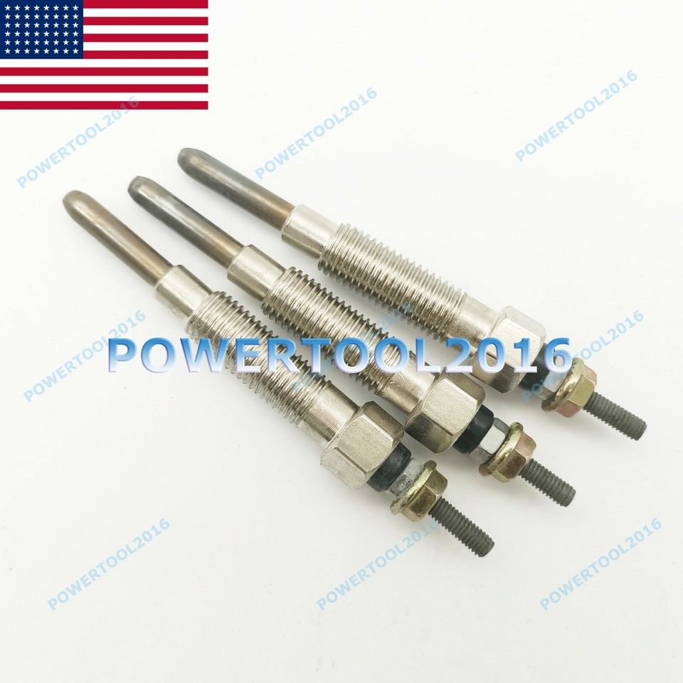 3 pcs Glow Plug for Mitsubishi S3L S3L2 Engine Forklift Compact Tractor ...