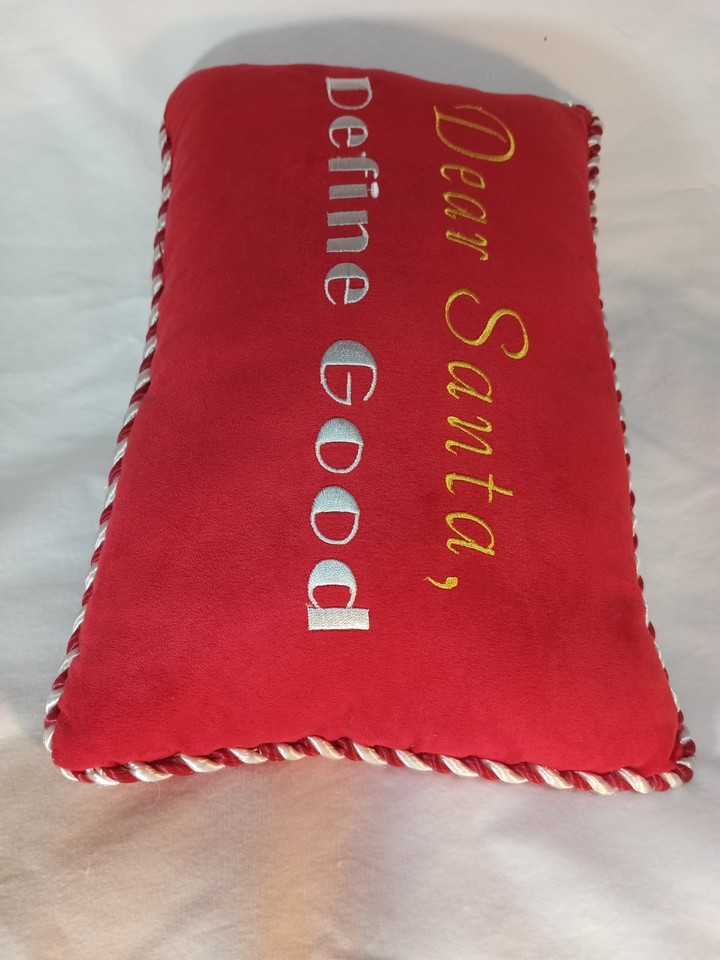 Christmas Pillow Dear Santa Define Good Red Accent Pillow | eBay