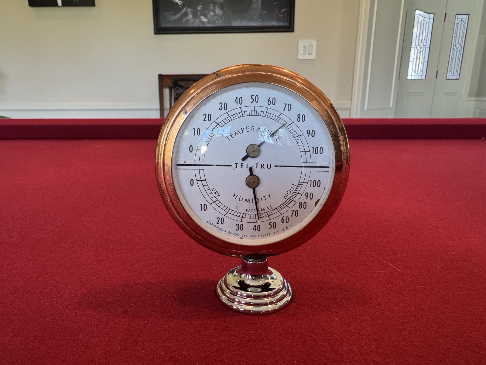 ANTIQUE 1940S 1950S TEL-TRU DASH THERMOMETER HUMID ACCESSORY AUTO FORD ...