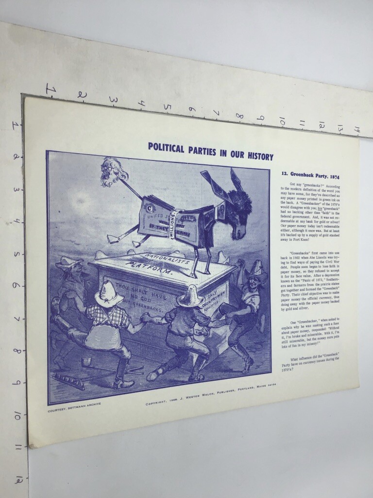 Original 1968 Poster: Political Parties in our History: GREENBACK PARTY ...