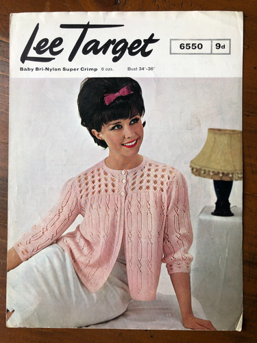 Lee Target 6550 knitting pattern ladies DK vintage lace pattern bed ...