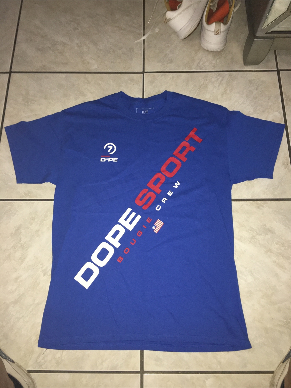 Dope Sport Bougie Crew Mems T shirt sz Large blue used - Gem