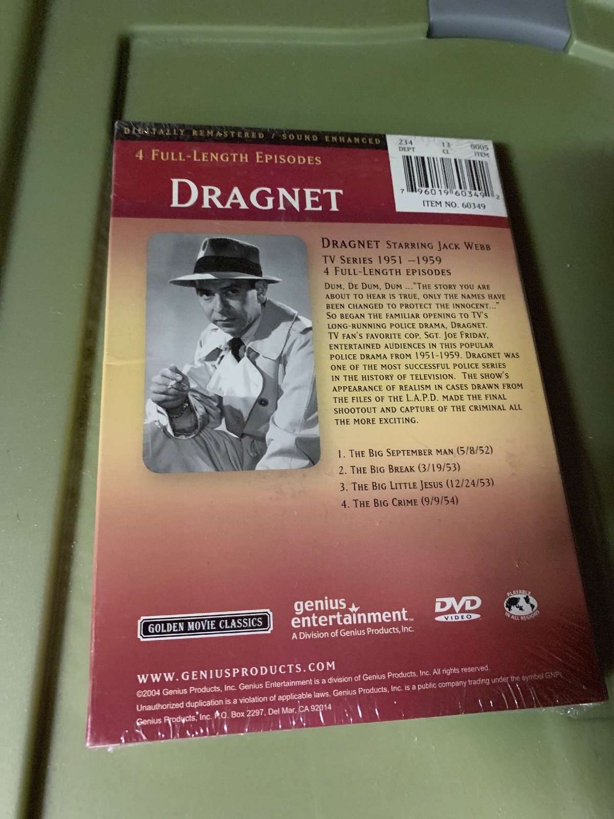 Dragnet - DVD - 4 Full length Episodes - Brand New | eBay