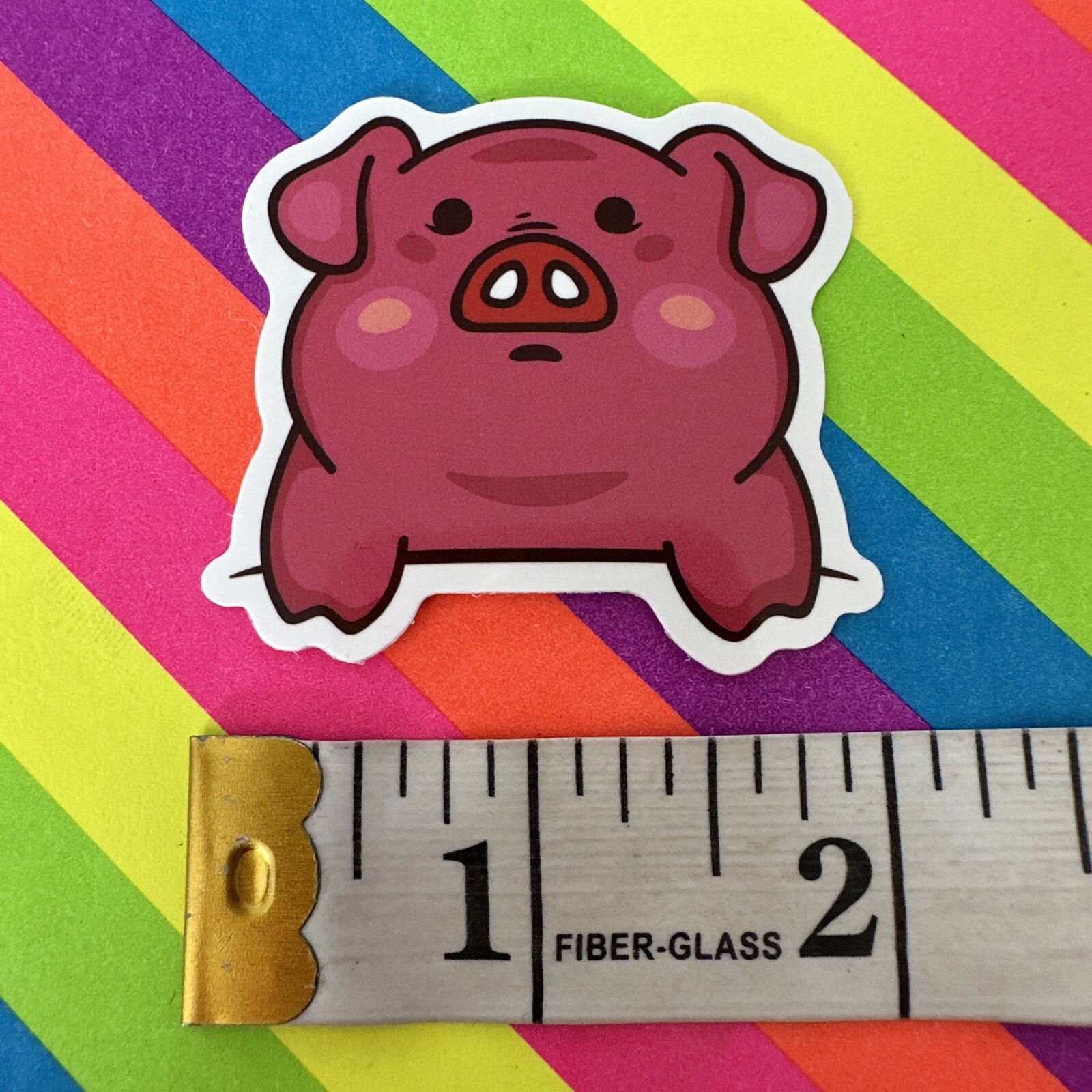 Pink Pig Oink Glossy Vinyl Sticker Decal Skateboard Laptop Journal ...