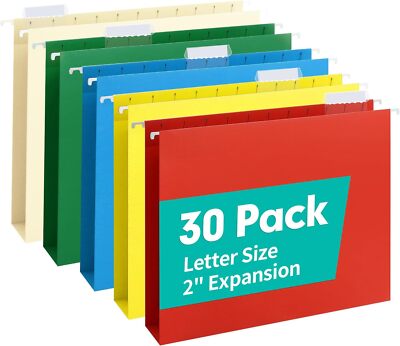 HERKKA Extra Capacity Legal Size Hanging File Folders, 30 Pack ...