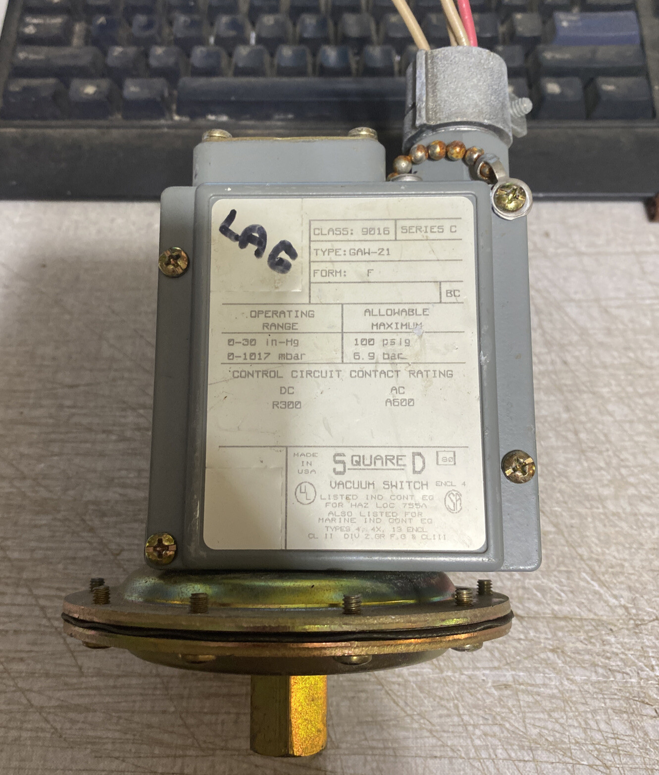 SQUARE D GAW-21 PRESSURE SWITCH | eBay